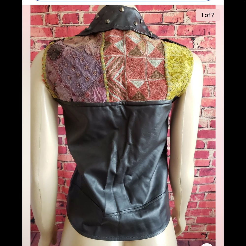 Urban Outfitters Leather Vest Studs Patchwork - Gem